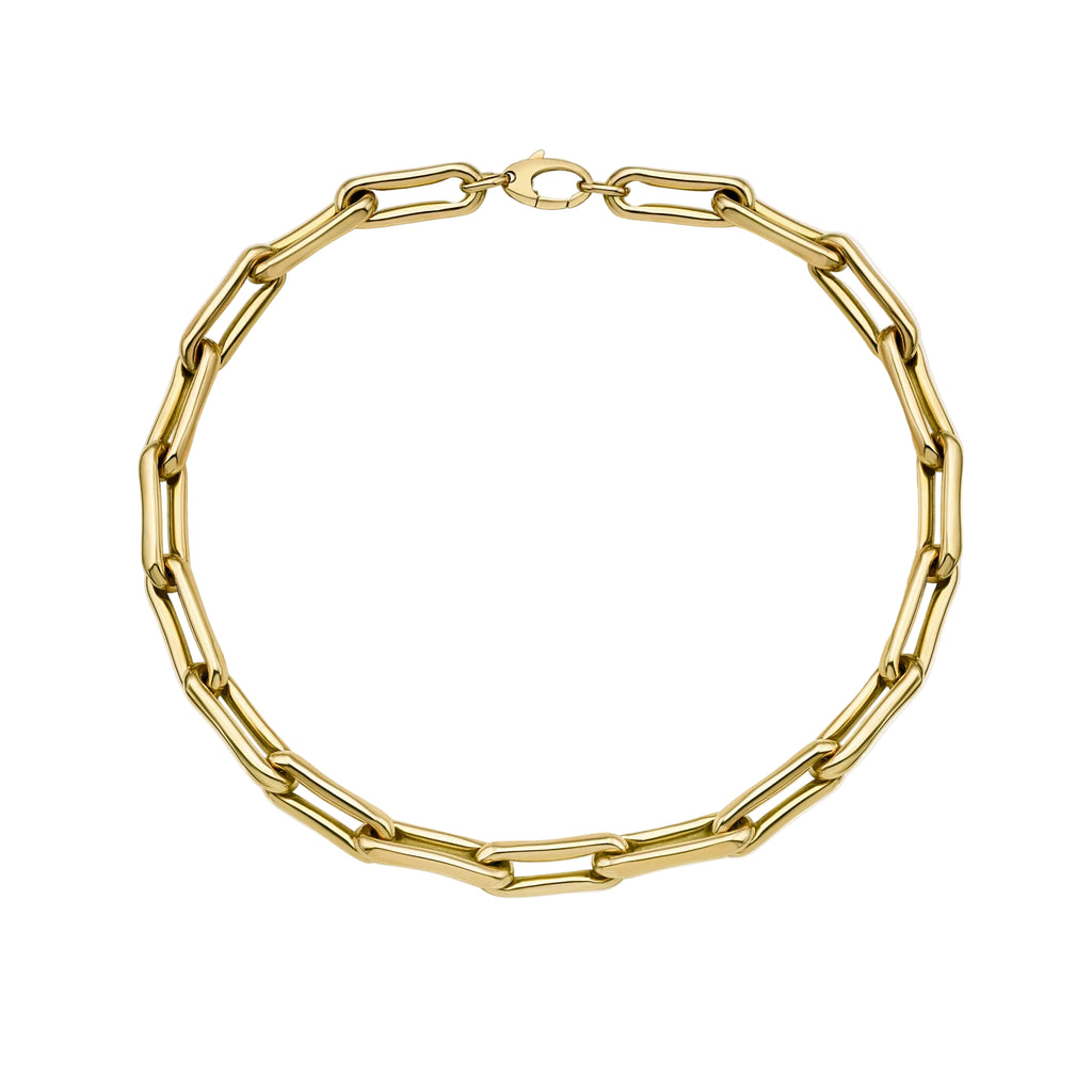 Milano Large Elongated Chunky Pinched Link Gold Chain – At Present