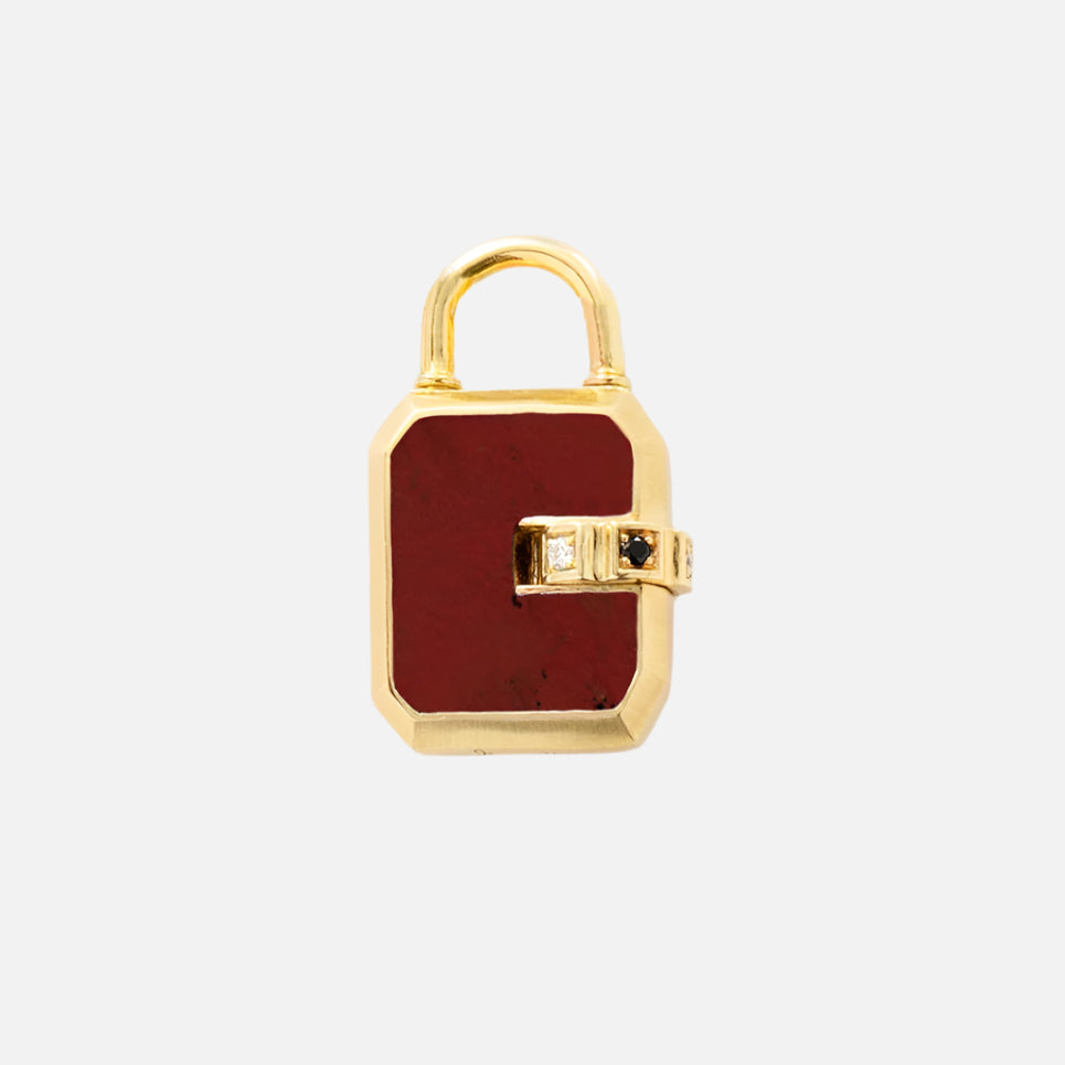 Mini Padlock, Carnelian – At Present