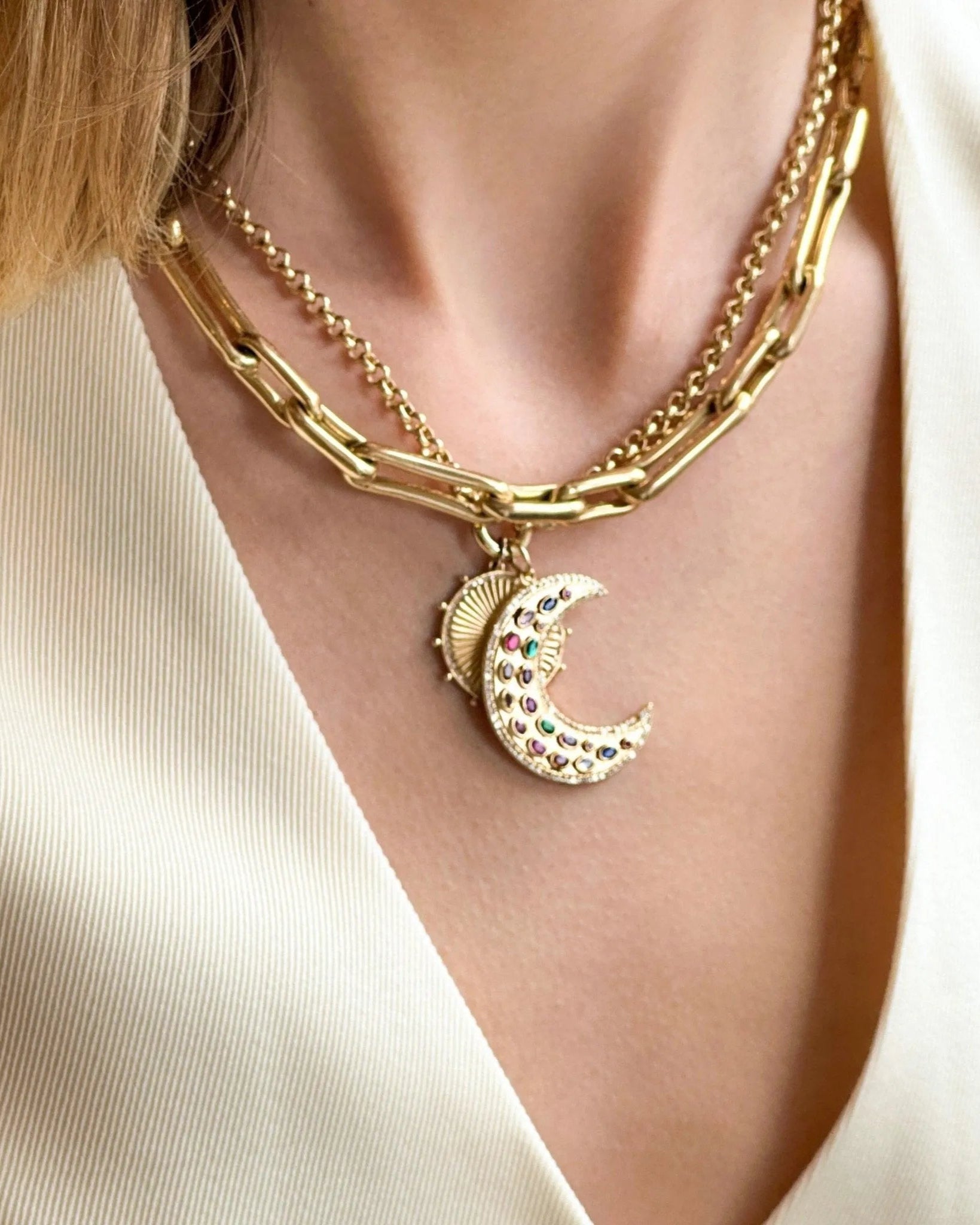 Lionheart Maneskin Moon Charm - At Present Jewelry