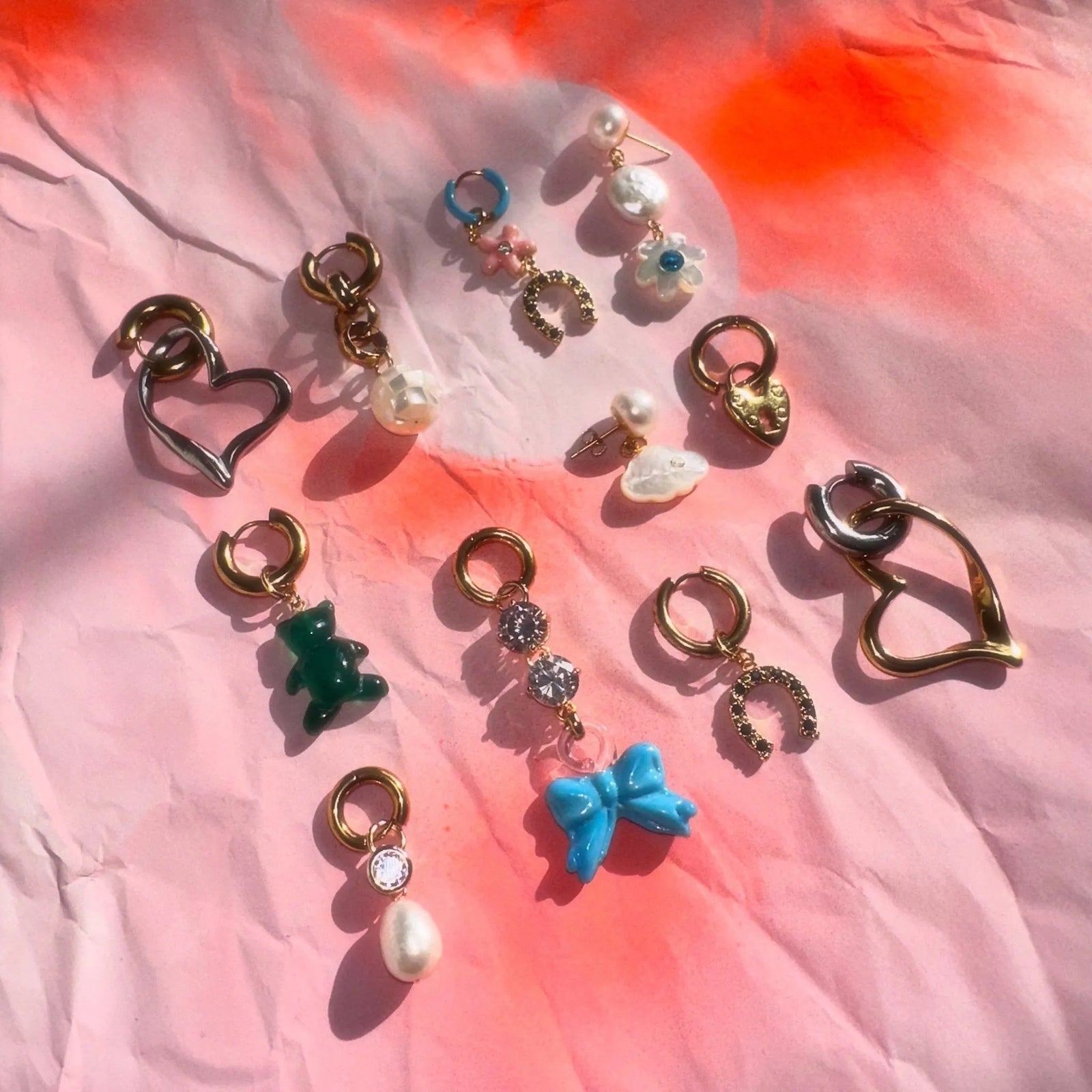 NOTTE Heavy Metal Heart Earrings - At Present Jewelry