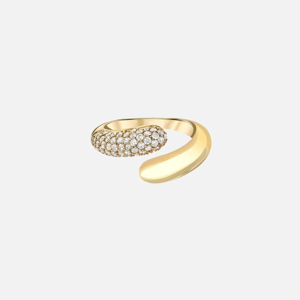 Stacy Nolan Petal Wrap Ring with Half Pave Diamonds - At Present